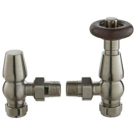 Chelsea TRV Traditional Thermostatic Radiator Valves Pair Satin Nickel ...