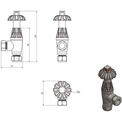 Traditional Westminster Thermostatic TRV Antique Angled Radiator Rad ...