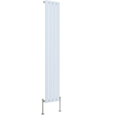 White Radiator Flat Panel Central Heating Rads with Angle Square Valve ...