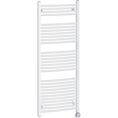Prefilled Electric Bathroom Heated Towel Rail Radiator Curved ...