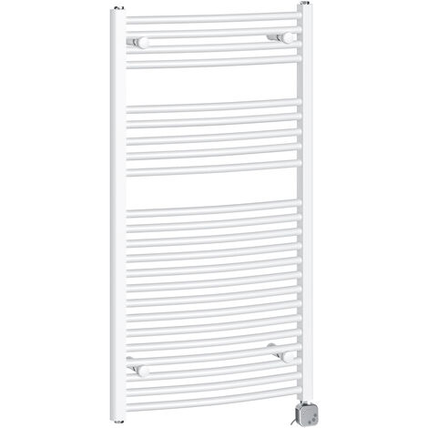 Prefilled Electric Bathroom Heated Towel Rail Radiator Curved ...