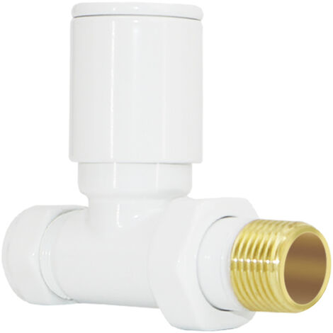 Straight Manual Radiator Heated Towel Rail Valves White 1/2" x 15mm ...