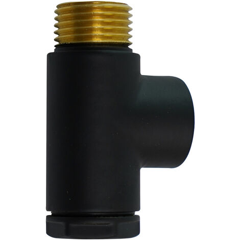 T Piece for Towel Rail radiator Heating Element Pipe Connector Black