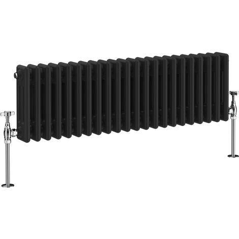 NRG Traditional Vintage Cast Iron Style Radiator Horizontal Rad Black 3 ...