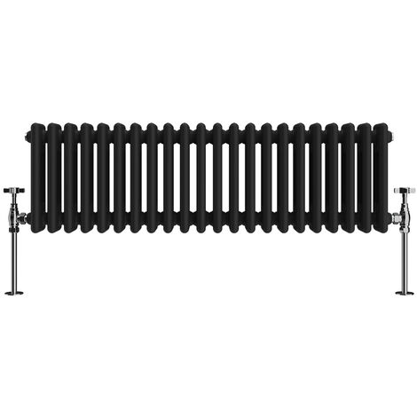 NRG Traditional Vintage Cast Iron Style Radiator Horizontal Rad Black 3 ...