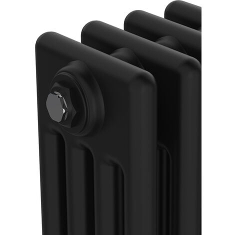 NRG Black Traditional 4 Column Radiator Cast Iron Style Heating Rads ...