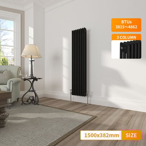 NRG 3 Column Traditional Vintage Cast Iron Style Radiator Vertical ...