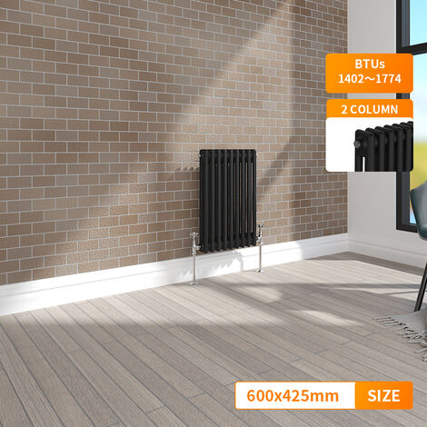 NRG Black 2 Column Traditional Cast Iron Style Horizontal Vintage ...