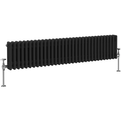 NRG Traditional Vintage Cast Iron Style Radiator Horizontal Rad Black 3 ...