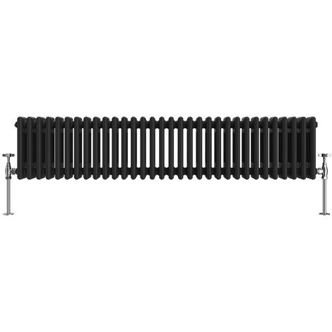 NRG Traditional Vintage Cast Iron Style Radiator Horizontal Rad Black 3 ...