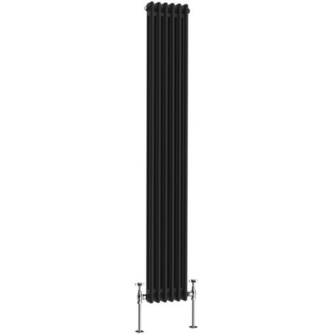 NRG Traditional Cast Iron Style Vertical Vintage Radiator Rads Black 2 ...