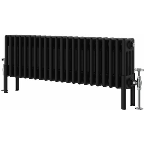 NRG Black Traditional 4 Column Radiator Cast Iron Style Heating Rads ...
