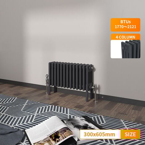NRG Traditional 4 Column Radiator Cast Iron Style Central Heating Rads ...