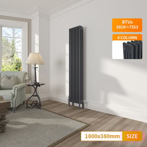 NRG Traditional 4 Column Radiator Cast Iron Style Central Heating Rads ...