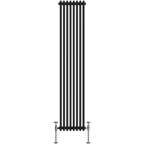 NRG Traditional Cast Iron Style Vertical Vintage Radiator Rads Black 2 ...