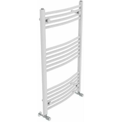 White Heated Towel Rail Ladder Radiator Modern Bathroom Curved 1000x600mm