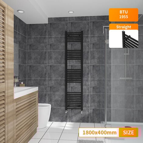 1800 x 400mm Bathroom Straight Heated Towel Rail Radiator Central ...