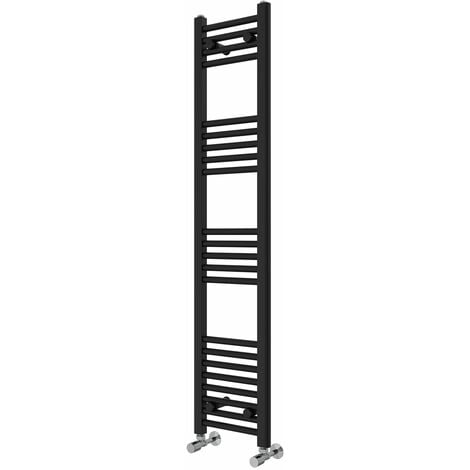 Straight Heated Towel Rail Bathroom Ladder Radiator 1400 x 300mm Black