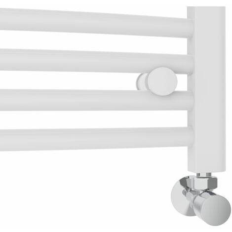 Modern Bathroom 1400 x 600mm Heated Towel Rail Radiator Curved White
