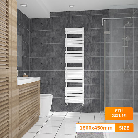 NRG Heated Towel Rail Flat Panel Central Heating Bathroom Rad Radiator ...