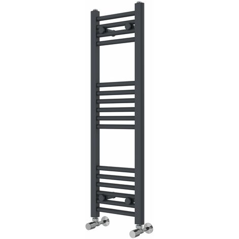 1000x300mm Anthracite Heated Towel Rail Radiator Straight Bathroom ...