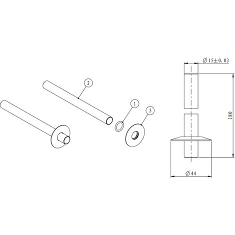 Black 2x 15mm Radiator Valve Pipes and Collars Easy Fit Packs Plumbing ...