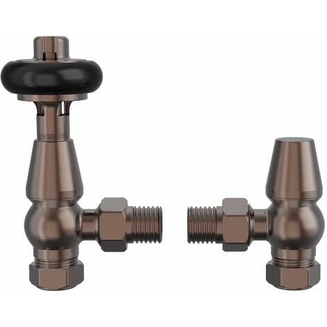 Traditional Radiator TRV Angled Brass Thermostatic Antique Copper ...