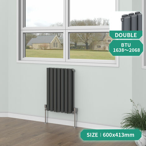 NRG Anthracite Horizontal Oval Column Designer Radiator Bathroom ...