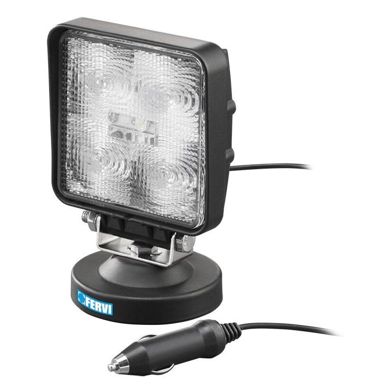 Phare LED carre 12-24v avec base magnetique pour voiture 5 x 3w Fervi ...