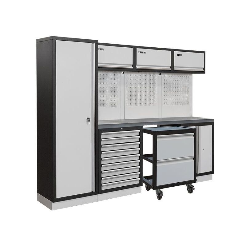 Mobilier atelier modulable avec plateau armoires et tiroirs en inox ...