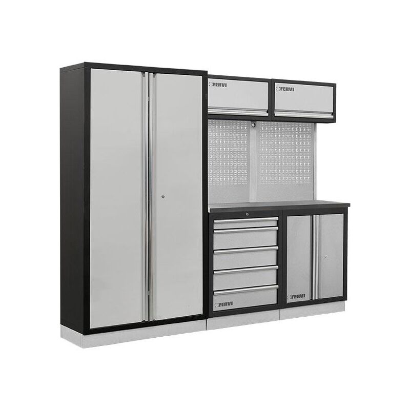 Mobilier atelier modulable avec plateau armoires et tiroirs en inox ...