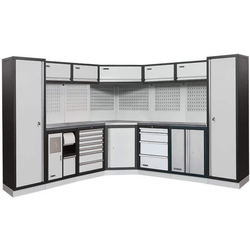 Mobilier atelier modulable avec plateau armoires et tiroirs en inox ...