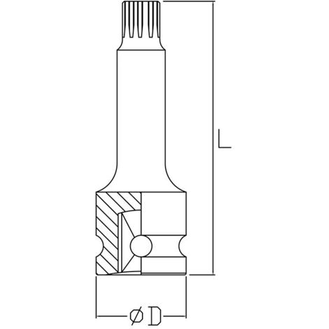 Cle a douille male renforcee Ribe M16 1/2