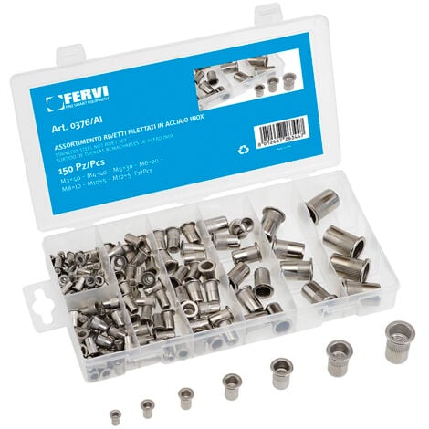 Rivets a insert filete en aluminium serie 150 m3 - m12 Fervi 0376/al
