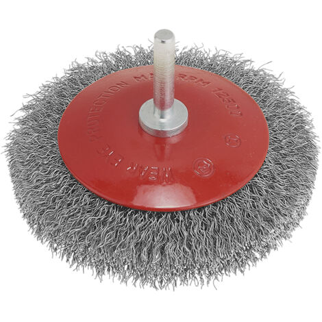 Brosse metallique conique acier inoxydable 90 mm avec tige Fervi scg090i