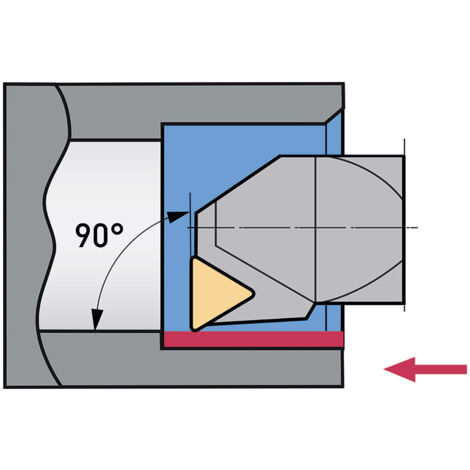 Outil interne 90 degres a droite 20 mm pour tour a metaux