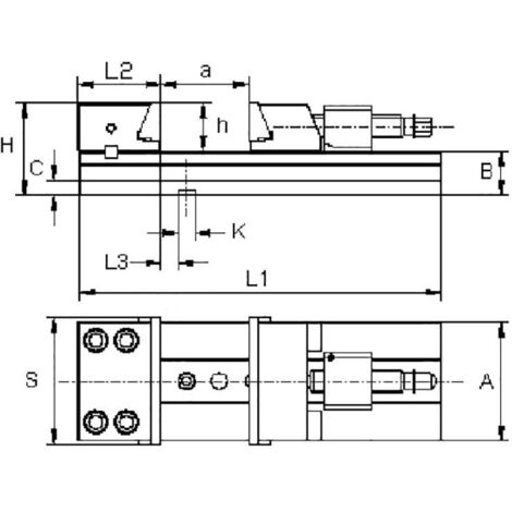 Etau de precision en acier 200 x 500 mm