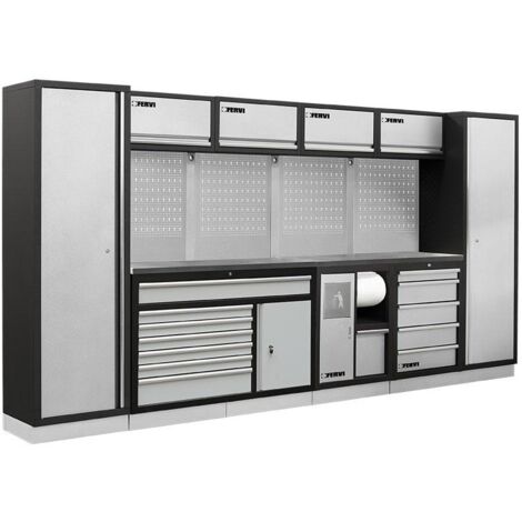 Mobilier atelier modulable avec plateau armoires et tiroirs en inox ...