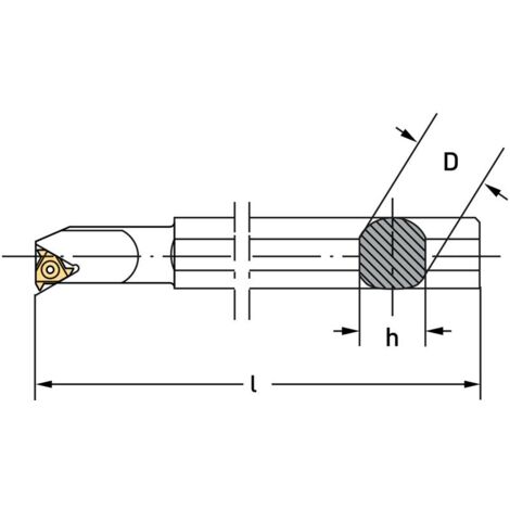 Outil pour filetage interieur 16 mm pour tour a metaux Fervi sbr16
