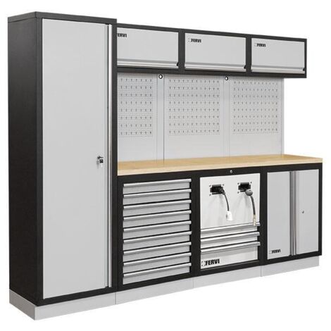 Mobilier modulable mobilier d'atelier bancs armoires tiroirs Fervi a007uf