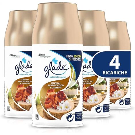 4x Glade Automatic Spray Ricarica Profumatore Sandalo e Gelsomino da 269ml