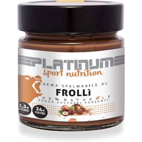 Platinum Sport Crema Frollì 100% Naturale, Senza Zuccheri, Vasetto 250g
