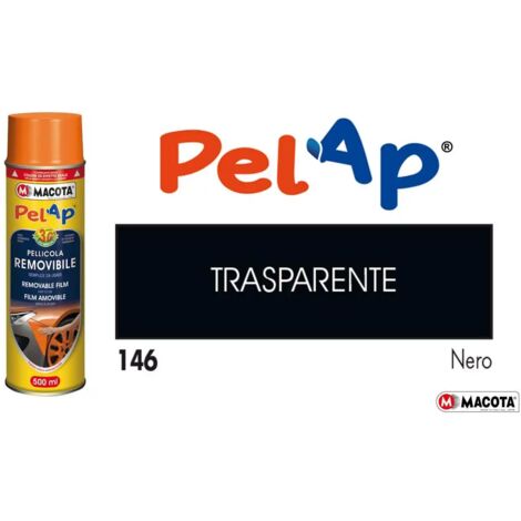 Vernice Removibile Macota Pellicola Spray Wrapping Trasparente Nero 81146
