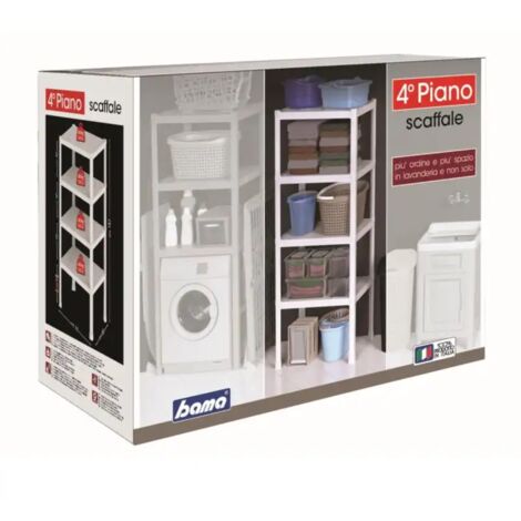 Mobile Scaffale Scaffaletto Salvaspazio 4 Piani 75x60x187h cm Color Sabbia