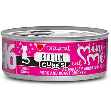 Disugual Gatto Mini Me Cubes 85gr 46 Kitten Maiale e Arrosto di Pollo