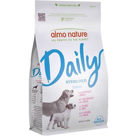 Almo Nature Cane Daily All Breeds Sterilised 12 kg Maiale e Riso