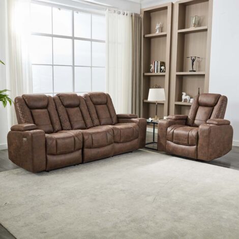 ASHTON 1+3 SEATER FABRIC AUTO RECLINER SOFA SET
