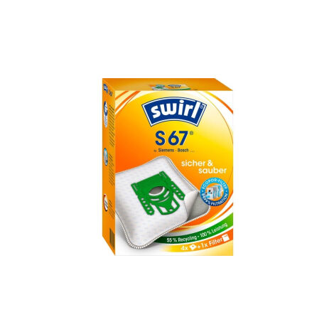 Swirl S67 Sac d'Aspirateur Siemens/Bosch 4 Unités