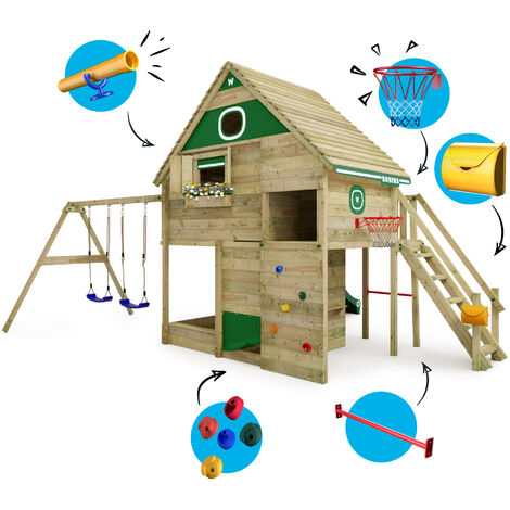 Wickey Stelzenhaus Smart FamilyHouse mit Schaukel & Rutsche, Baumhaus ...