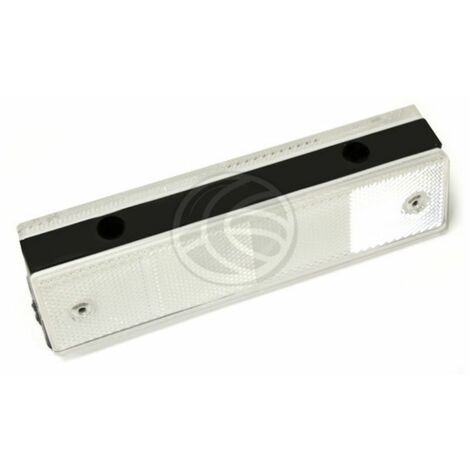 Riflettore Catarifrangente bianco da parete in plastica nera - 180x50x40mm